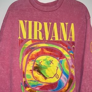 NIRVANA | Sweaters | Nirvana Smile Overdyed Sweatshirt | Poshmark